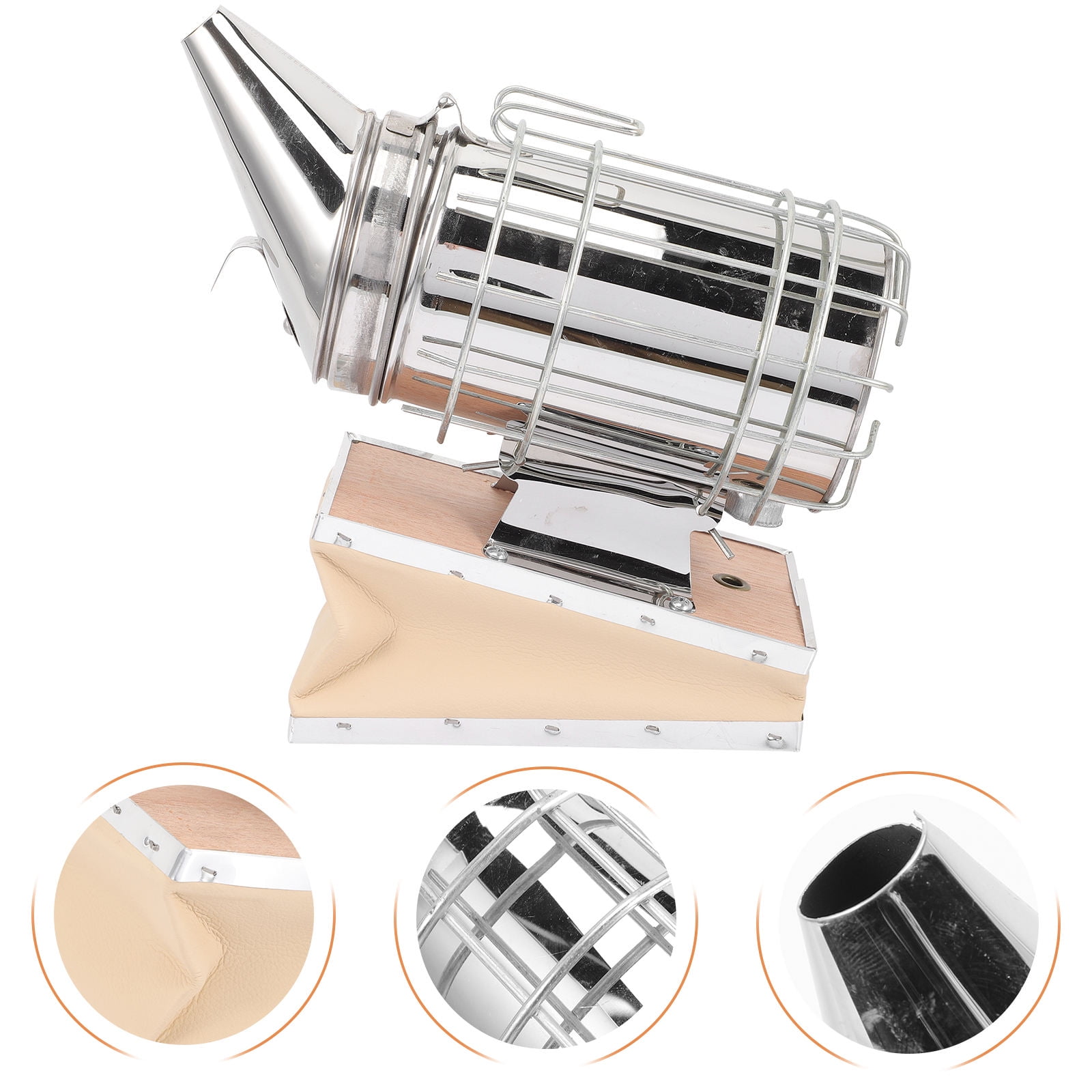 GOOHOCHY Manual Beekeeping Smoker Practical Metal Bee Hive Smoker Beekeeping Smoker Box ...