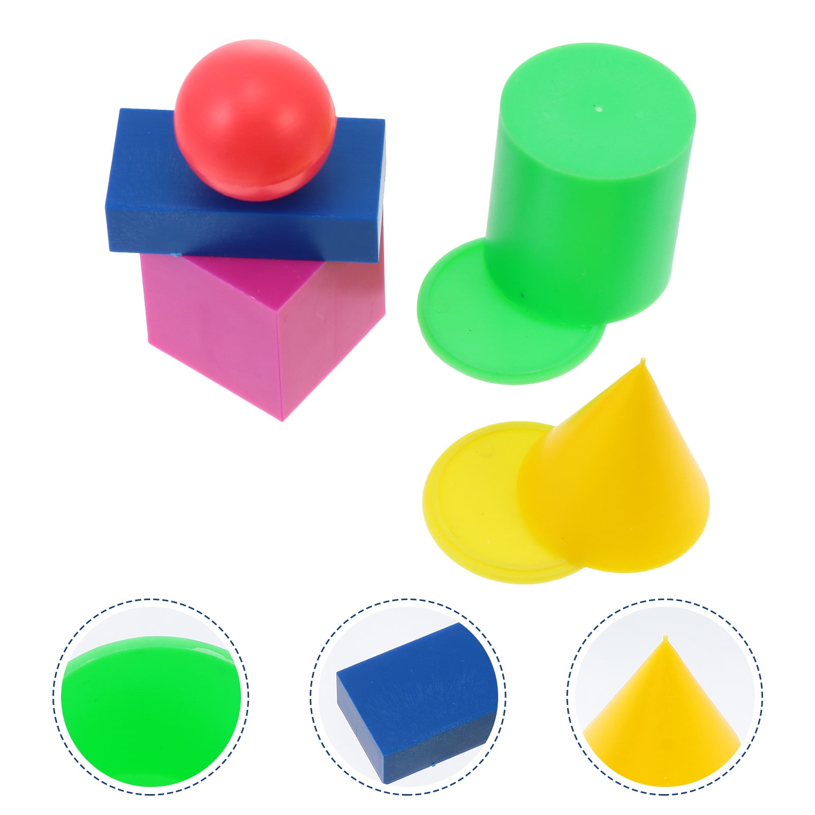 Mobutofu Geometric Shapes Blocks Set Assorted Color Plastic For Kids ...
