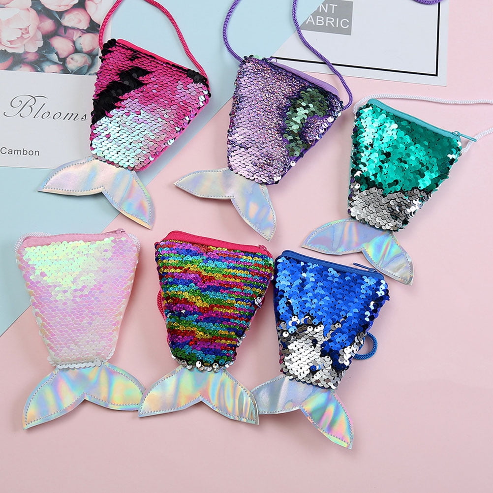 GOOHOCHY Mermaid Sequin Coin Purse Bags for Women Wristlet Fashion Miss ...