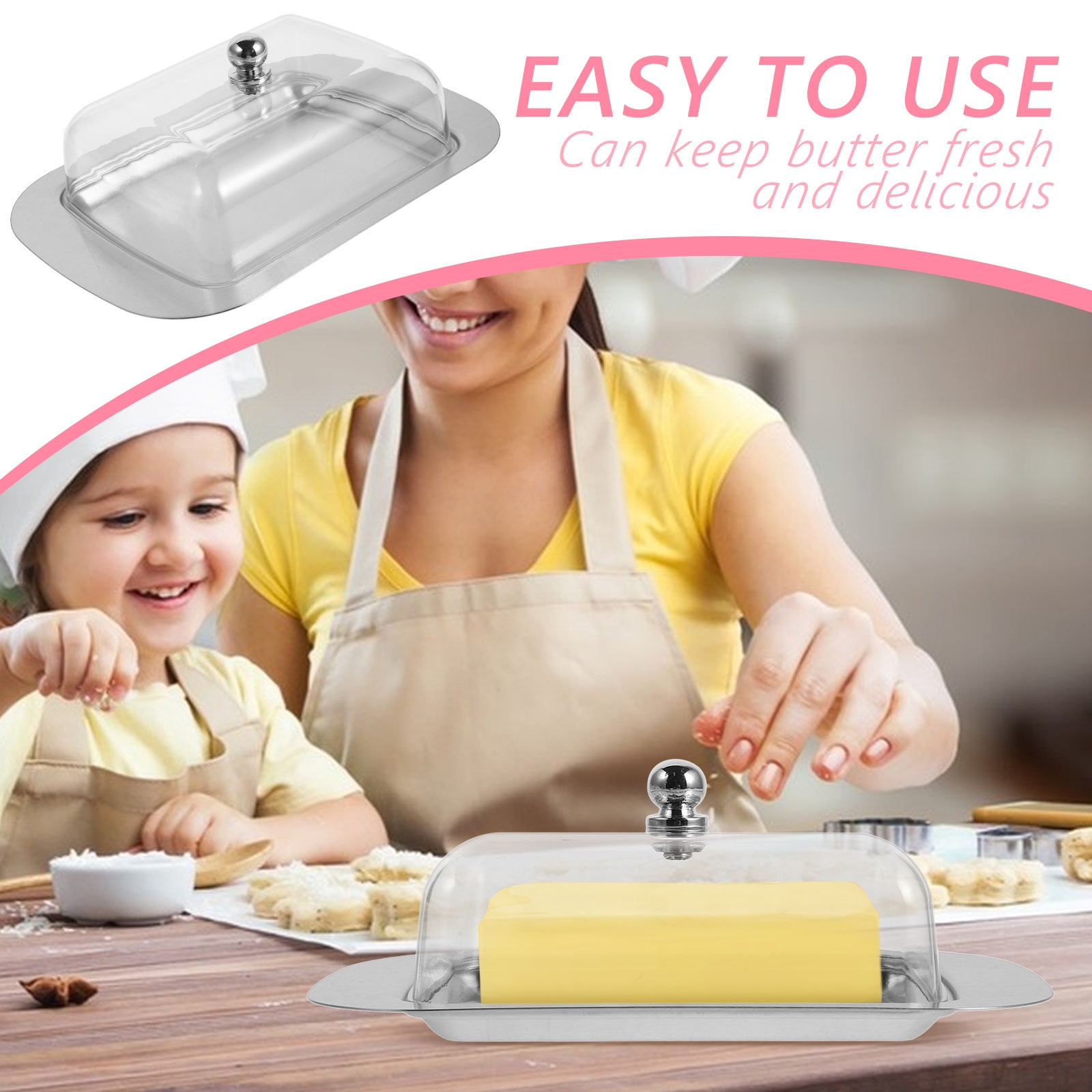 GOOHOCHY Metal Butter Dishes Storage Boxes Cream Cheese Container ...