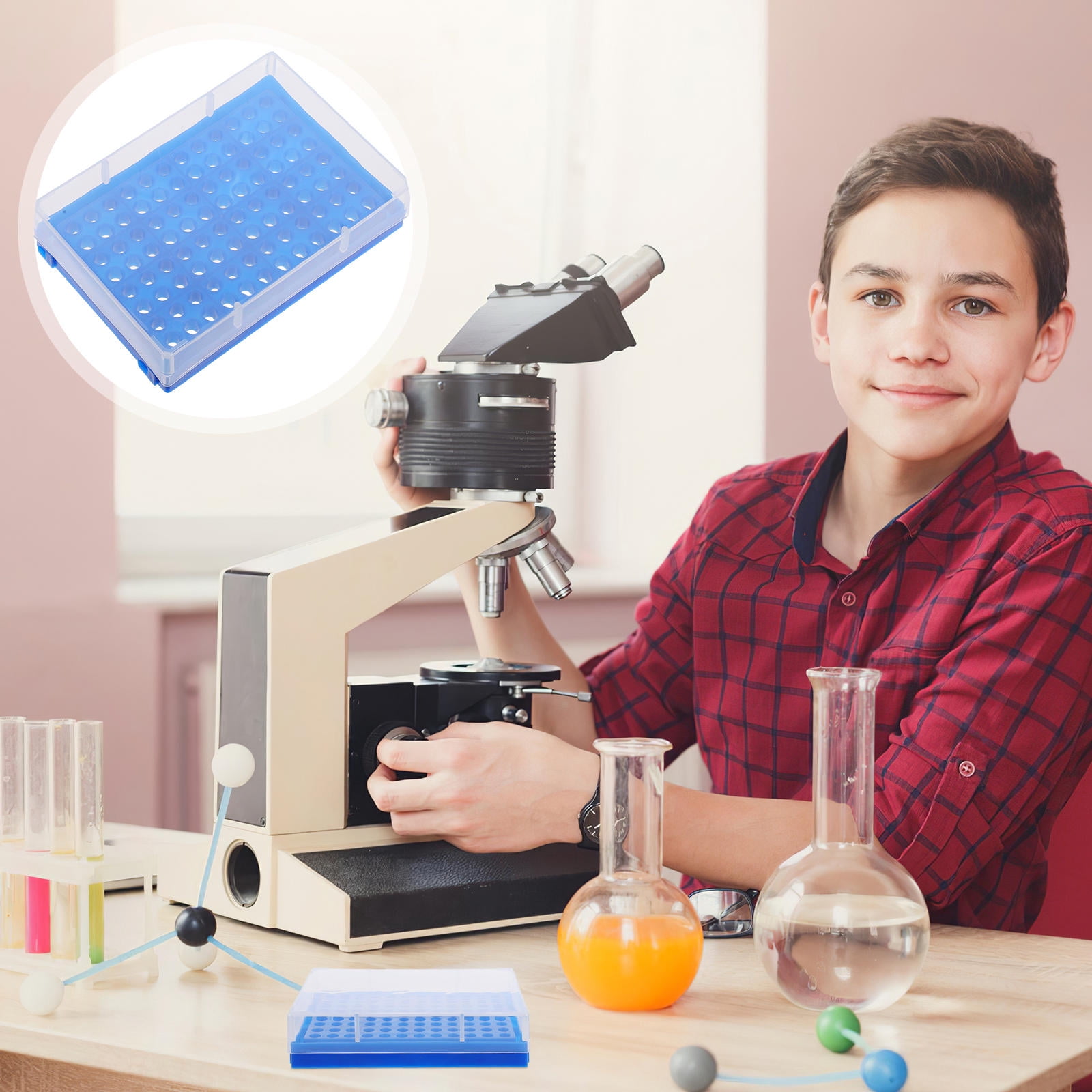 GOOHOCHY Microcentrifuge Tube Rack for 0.2ml Tubes with Waterproof Tray ...