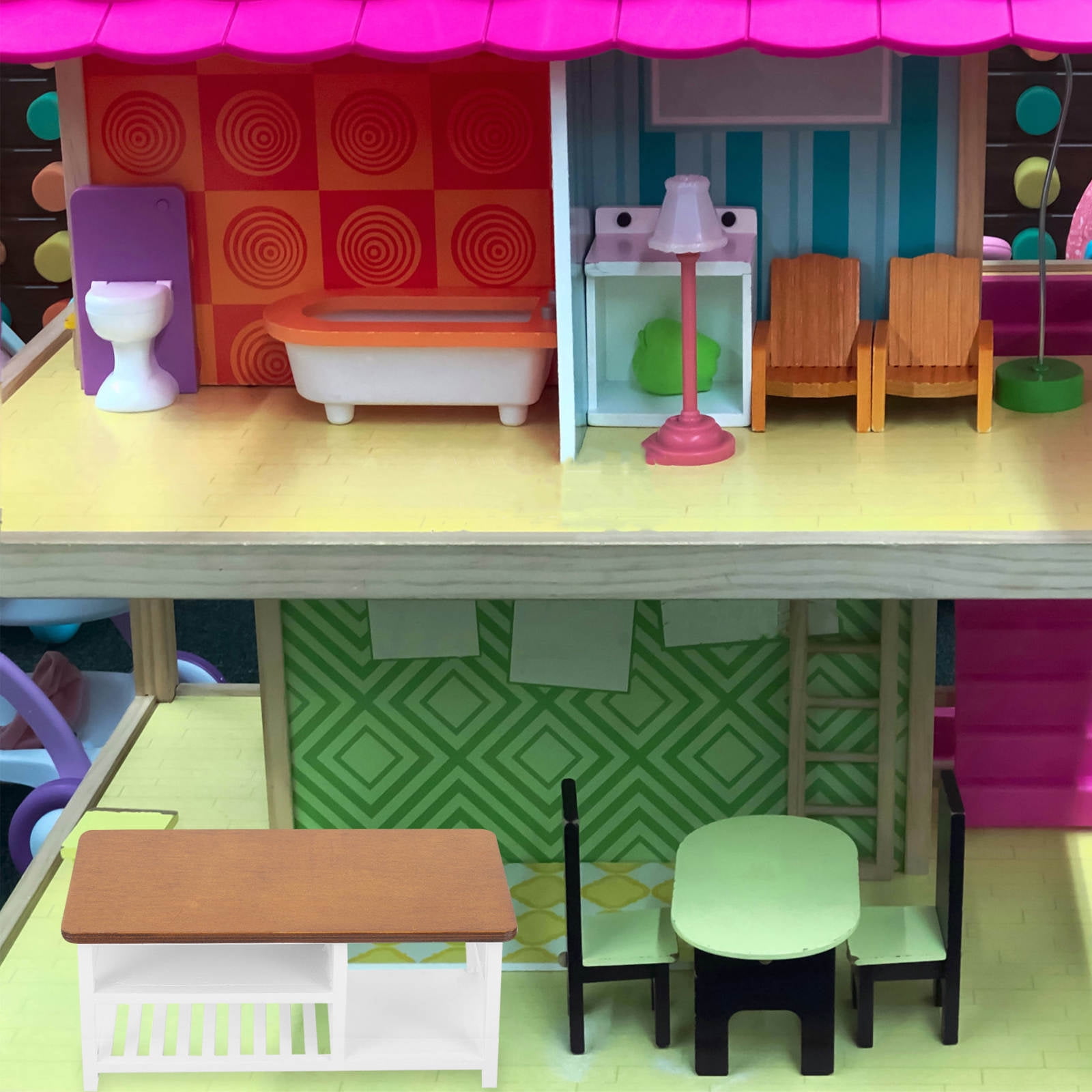 GOOHOCHY Mini Computer Desk Miniature Table Doll House Computer Table ...