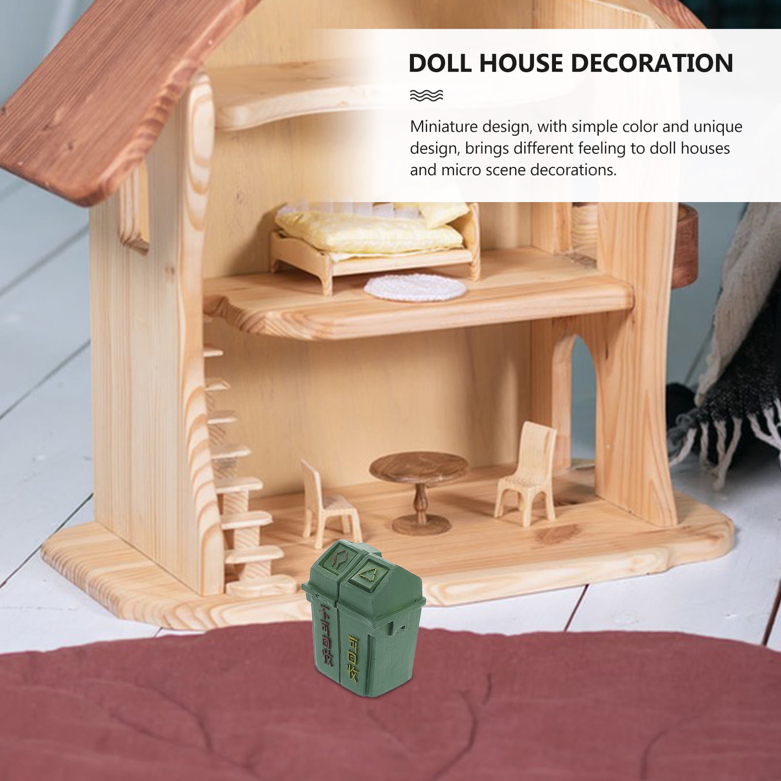 GOOHOCHY Mini Trash Can 1:64 Scale Tiny Garbage Bin Realistic Miniature ...