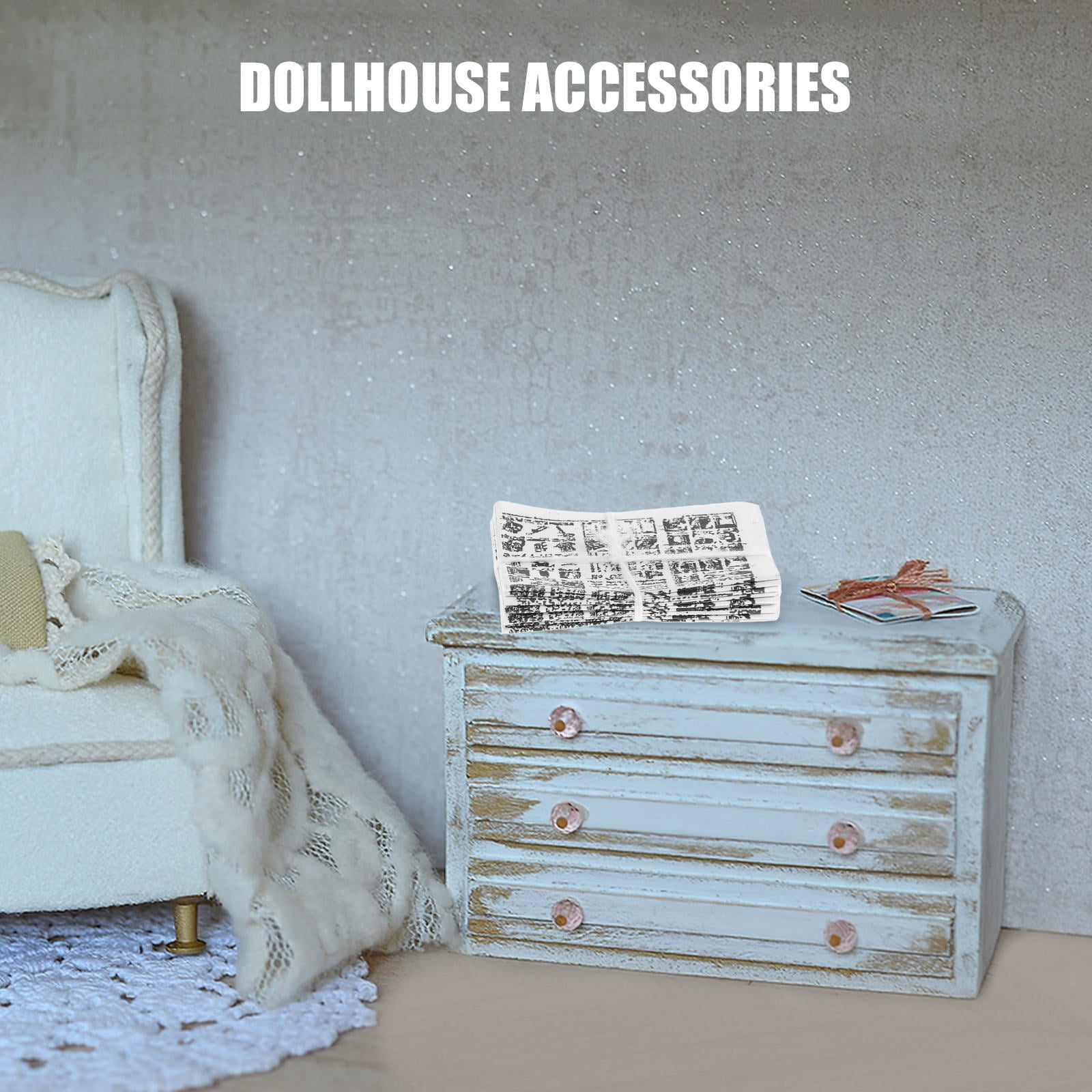 GOOHOCHY Dollhouse Newspaper Multi 4Set 1.6x1.2x0.2in - Walmart.com