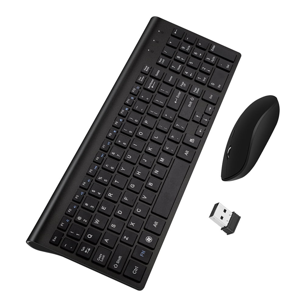 GOOHOCHY Modern Wireless Keyboard Mouse for Computer Use ABS Black ...