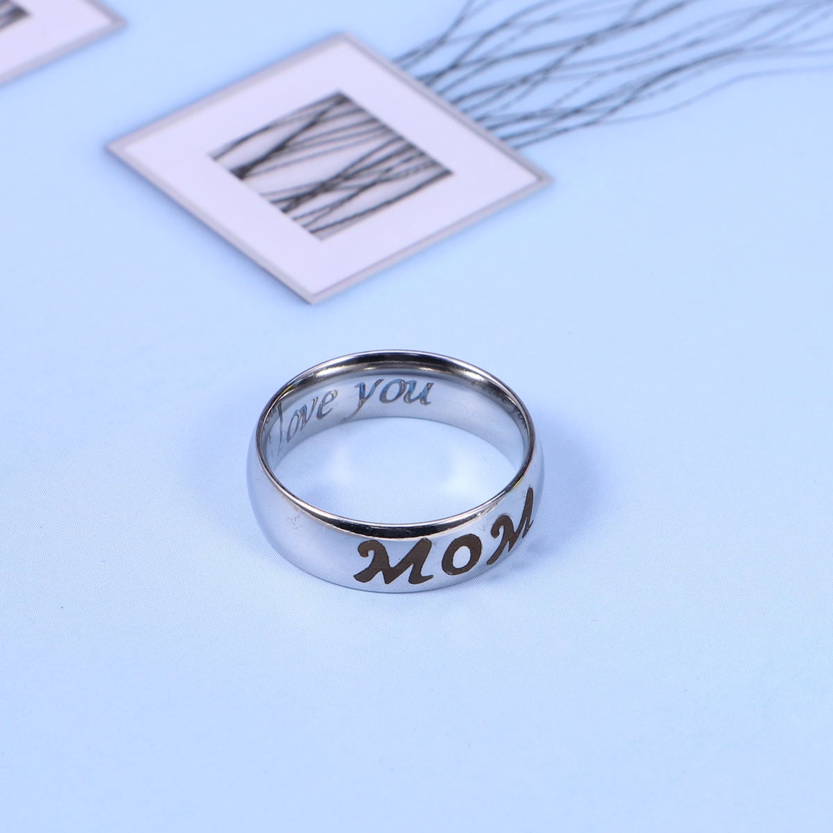 GOOHOCHY Mom Daughter Promise Ring I Love You Carved Letter Titanium ...