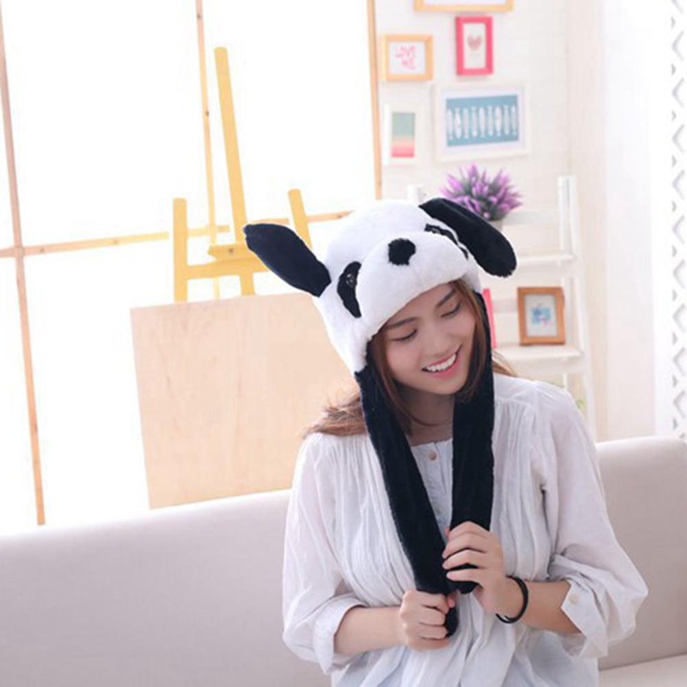 GOOHOCHY Movable Ears Panda Hat Plush Comfortable for Wearing Fun One ...