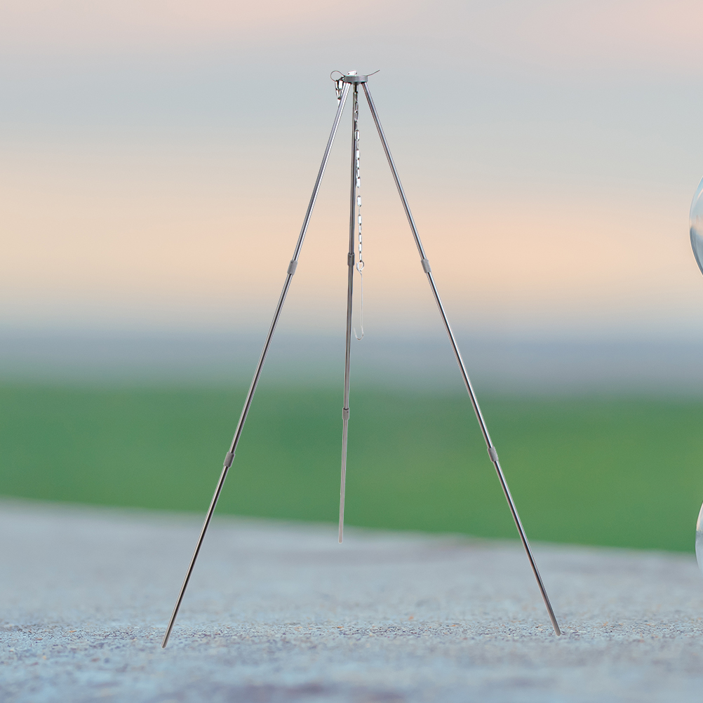 GOOHOCHY Multi-purpose Outdoor Camping Triangle Bracket Hanging Pot ...