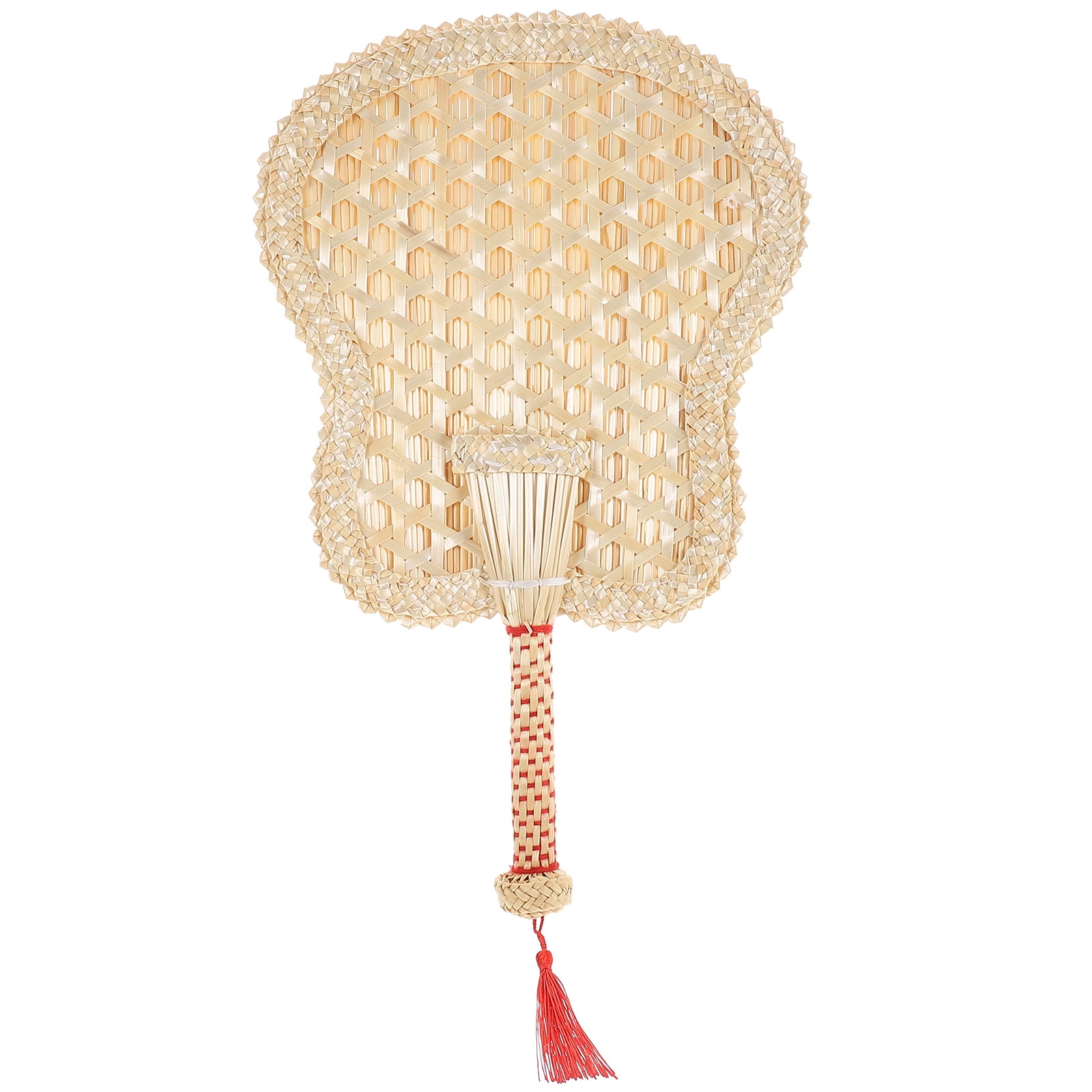 GOOHOCHY Natural Straw Hand Fan Vintage Chinese Style Lightweight ...