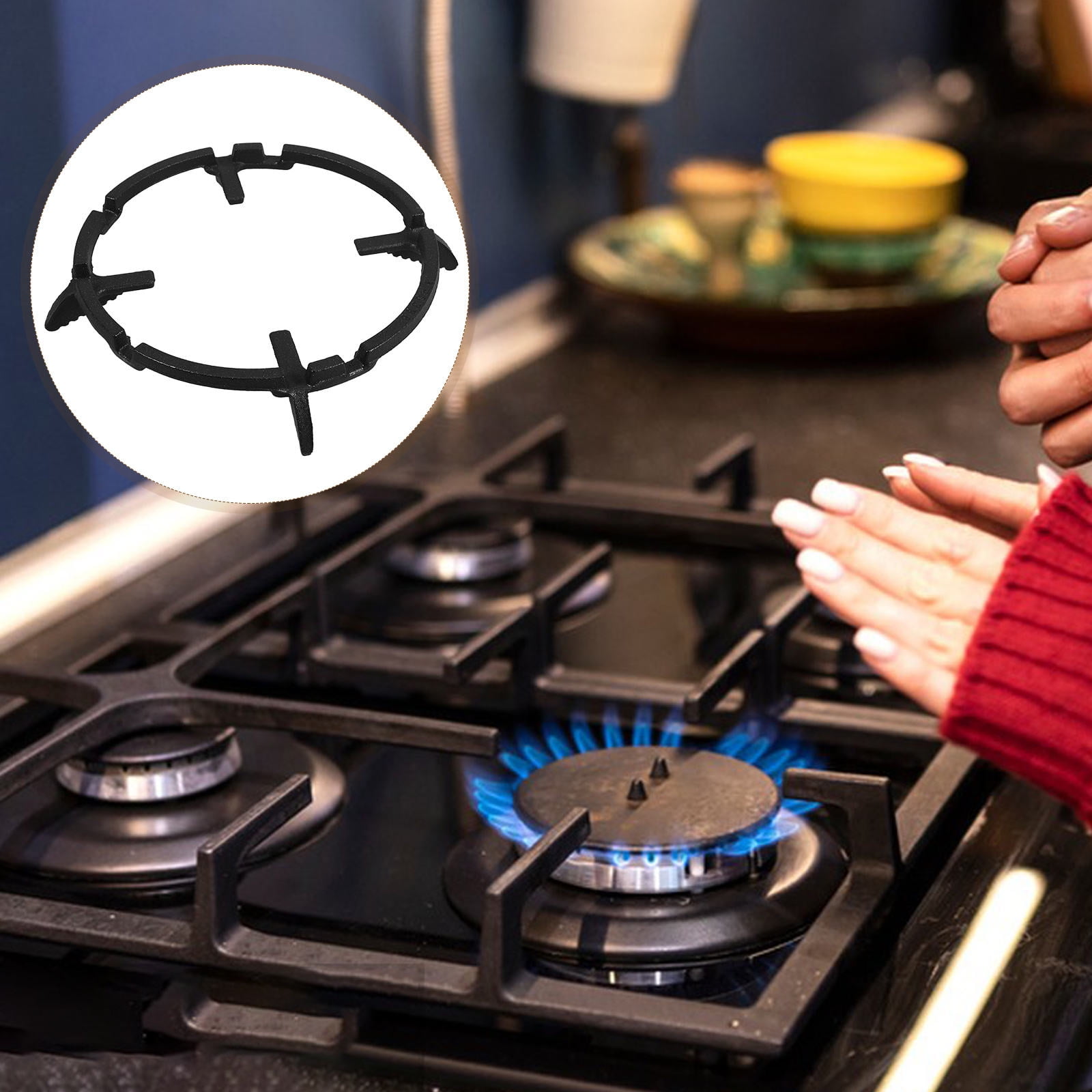 GOOHOCHY Non Slip Wok Ring For Gas Stove Cast Iron Wok Stand For Gas ...