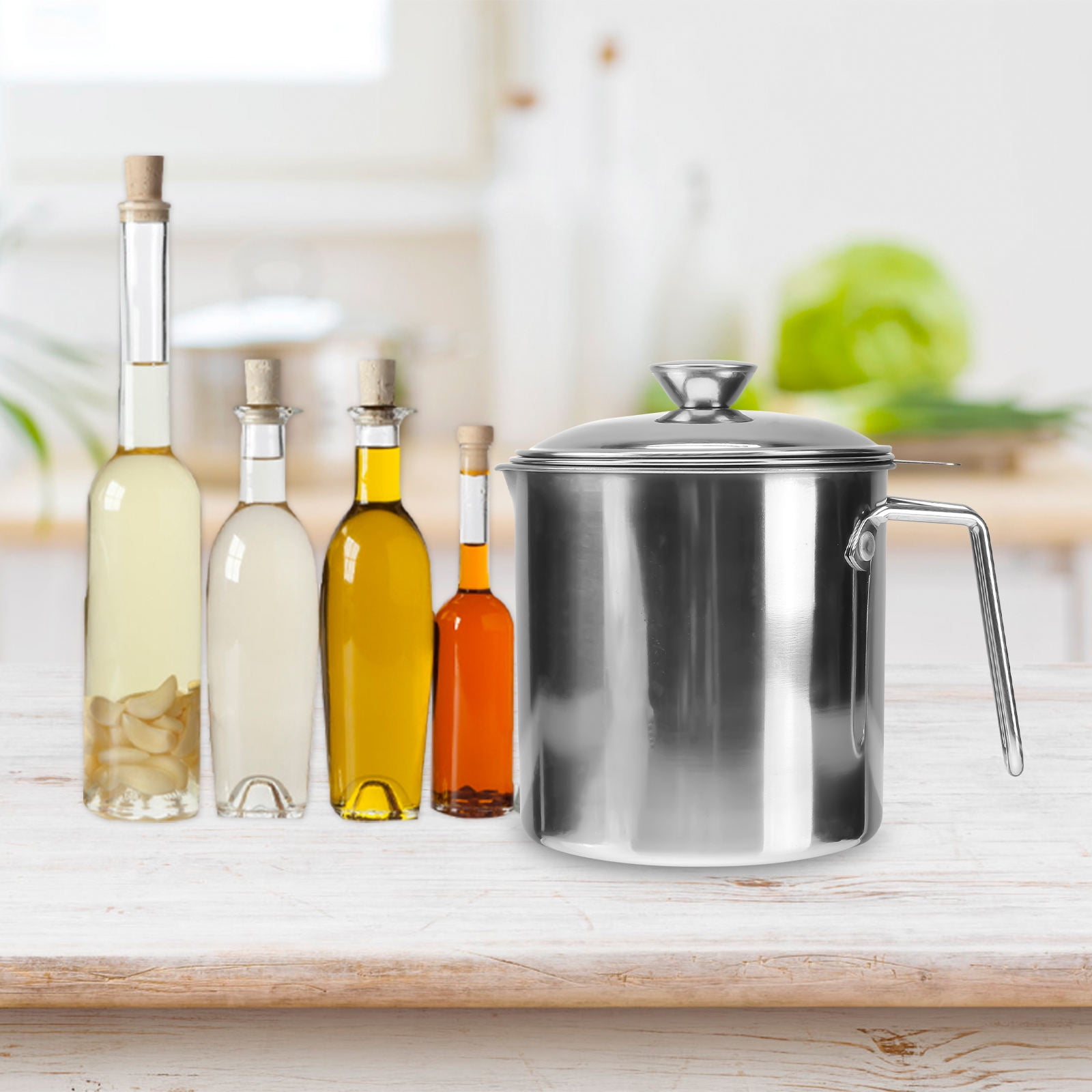 GOOHOCHY Oil Filter Pot Strainer Container Grease Can with Residue ...