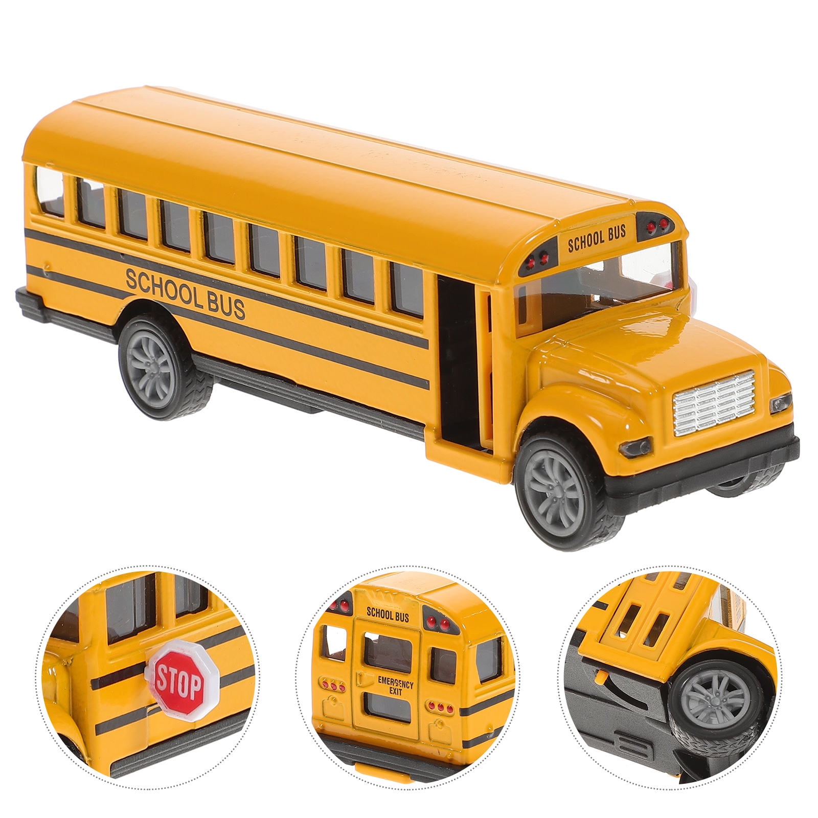 GOOHOCHY Orange Pull Back School Bus Toy Made of Alloy and Plastic for ...