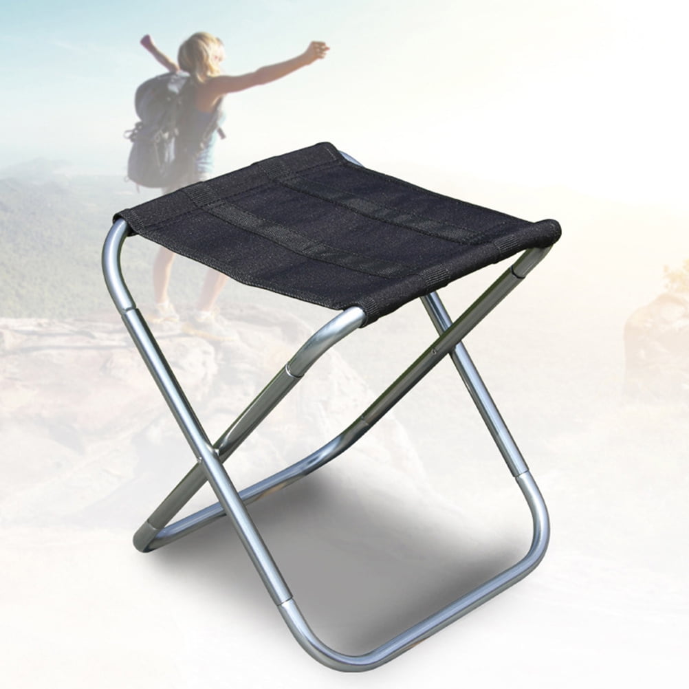 GOOHOCHY Black Folding Stool for Camping Made of Alloy and Oxford Cloth ...