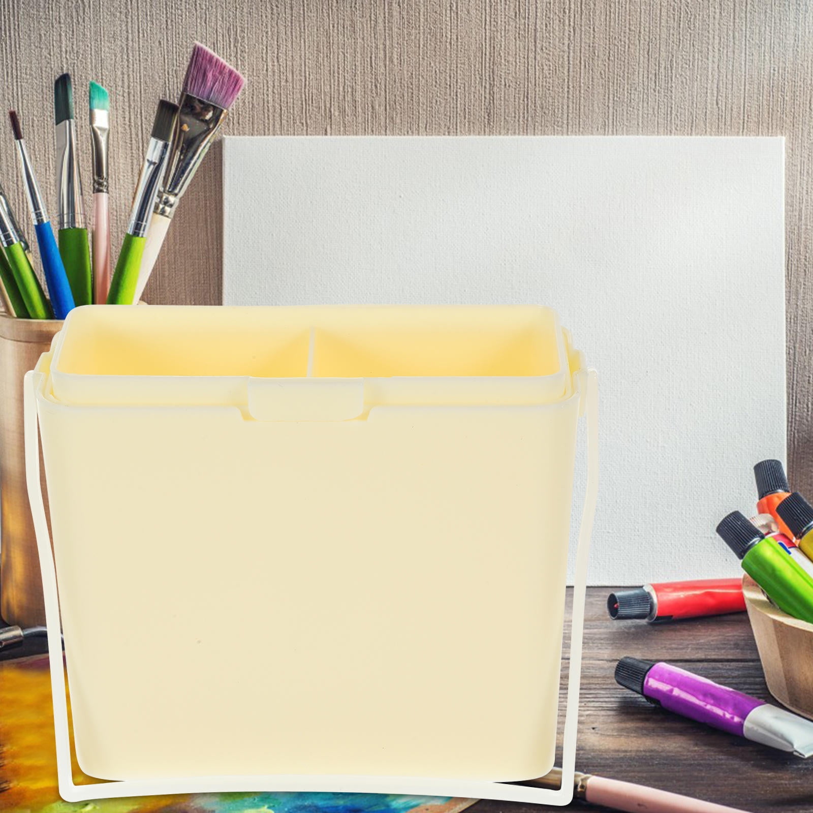 FUEENIRVA Painting Cleaning Bucket Watercolor Brush Holder Desktop Use ...