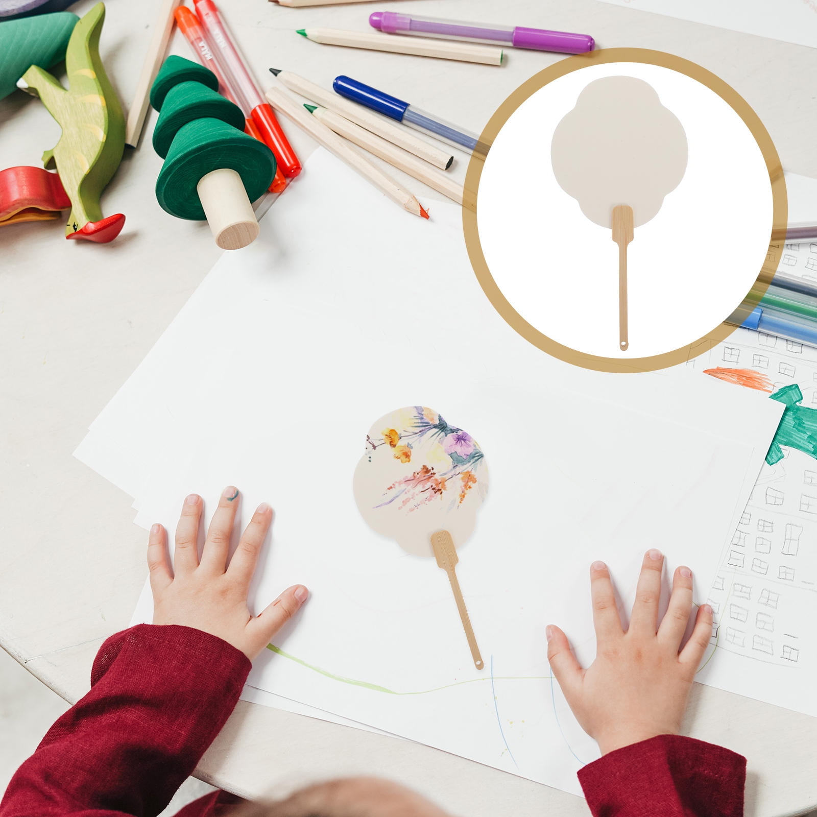 GOOHOCHY Painting Bridal Lacquer Fan Making Material Package Bride ...