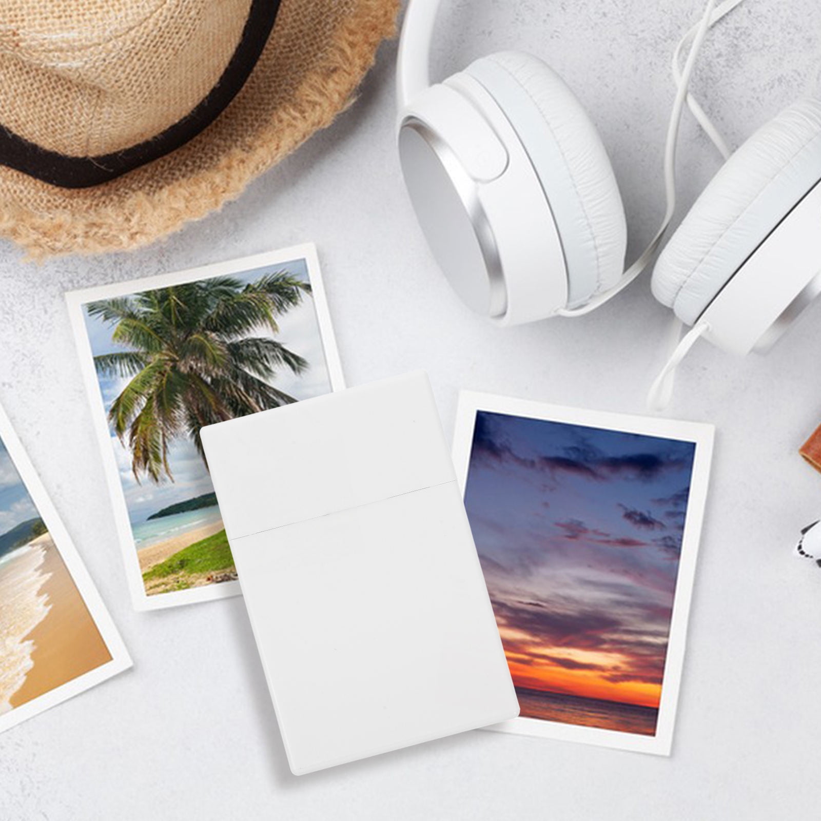 GOOHOCHY Photo Sheets Storage Box Mini Photo Card Case Cards Organizer ...