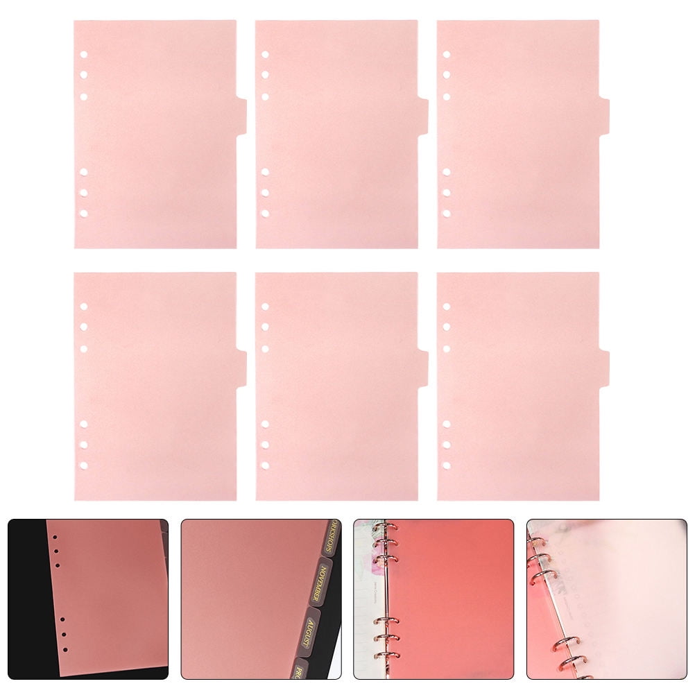 ADDHAT Plastic Binder Tabs Pink 12Pcs Rectangular - Walmart.com