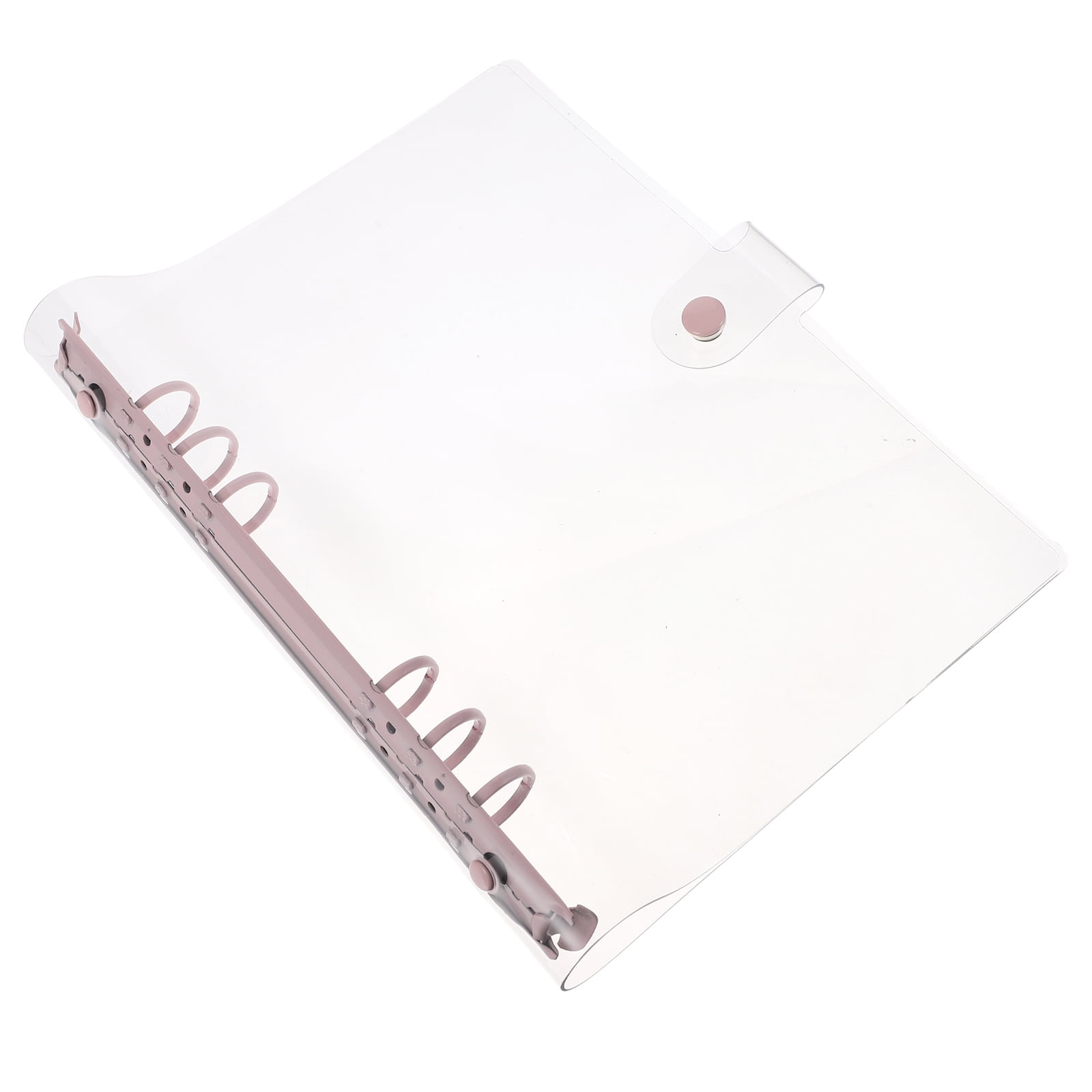 GOOHOCHY Pink PVC Mini Binder with Transparent Cover for Home Use 1.5 ...