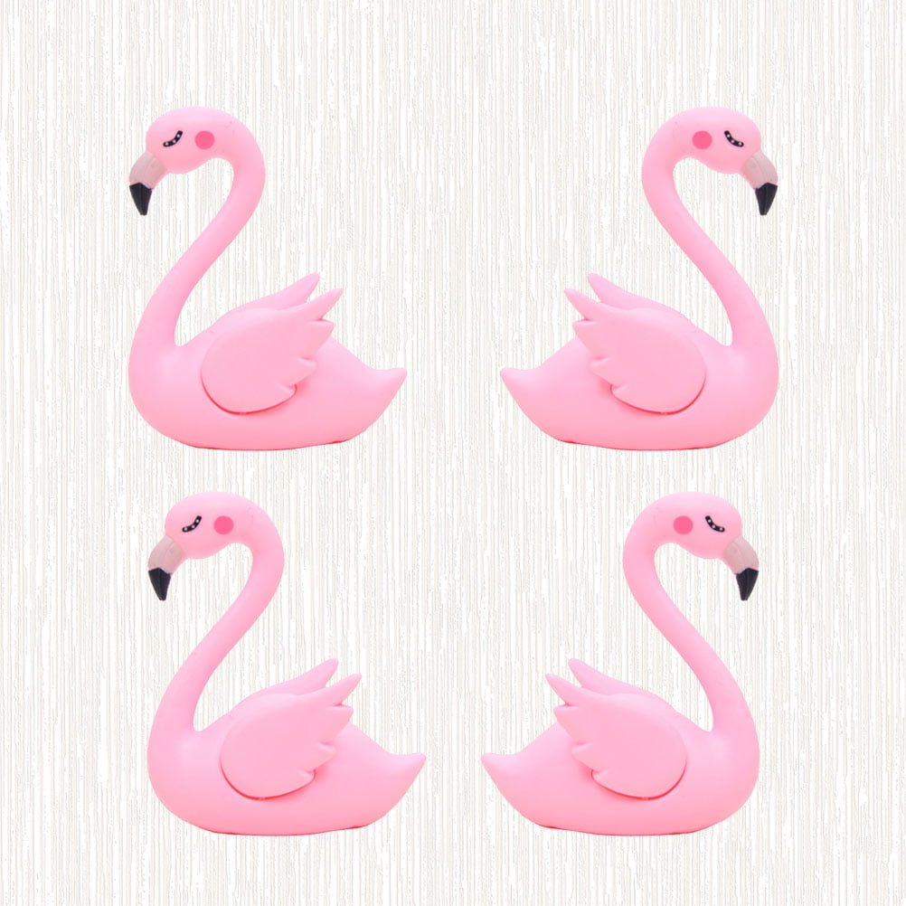 GOOHOCHY Pink Plastic Flamingo Cake Decor for Decoration Adorable Party ...