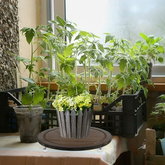 GOOHOCHY Plant Stand With Wheels Round Planter Tray Indoor Plants Mover ...