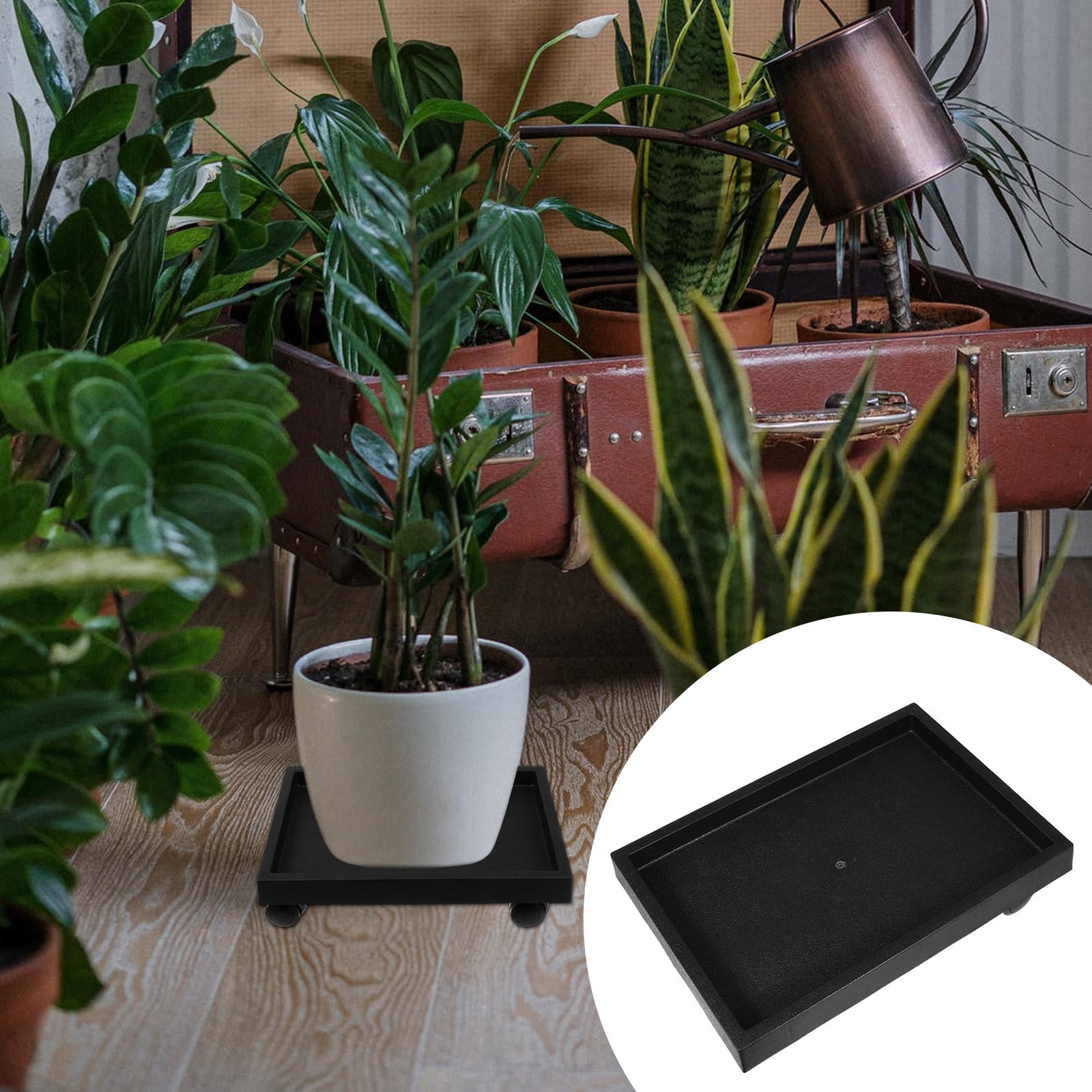 GOOHOCHY Planter Pallet Moving Pots Tray Trays Square with Wheels ...