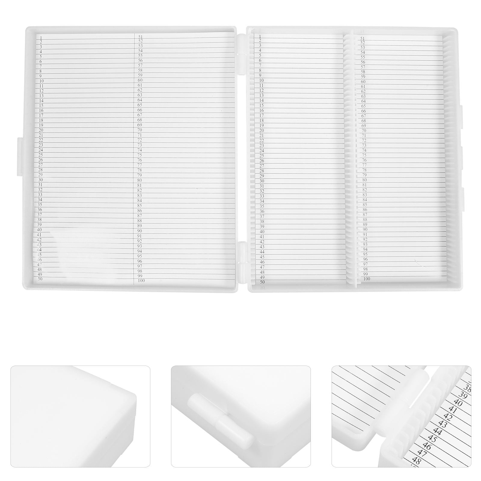 GOOHOCHY Plastic Microscope Slide Boxes Slide Storage Box Holds 100 ...
