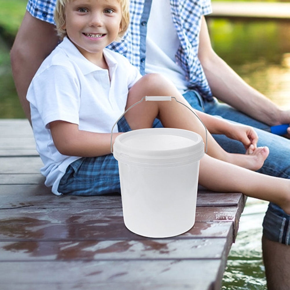 GOOHOCHY Plastic Pail Water Bucket With Handle Lid 5L Industrial Paint ...