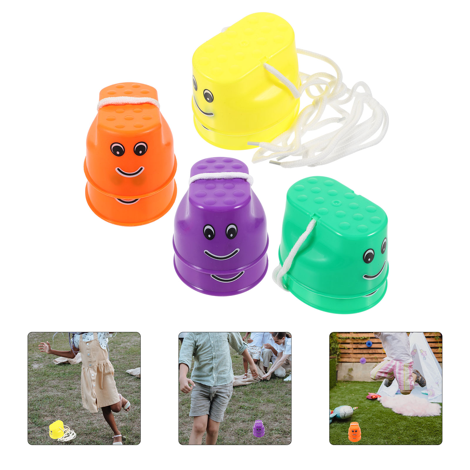 GOOHOCHY Plastic Stilt Buckets Toy with Adjustable Ropes for Kids ...