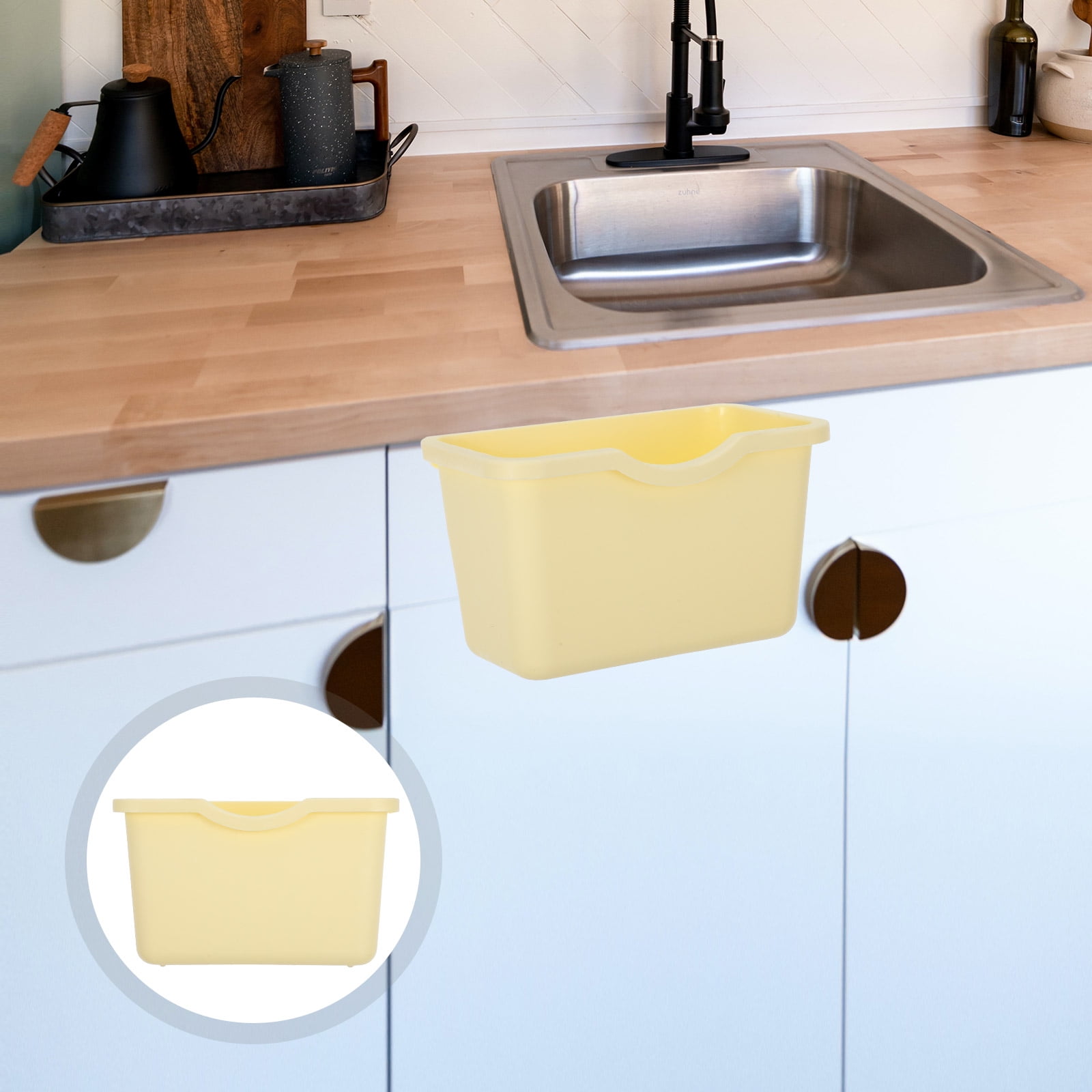 GOOHOCHY Plastic Trash Can Hanging Small Trash Can Under Sink Food ...