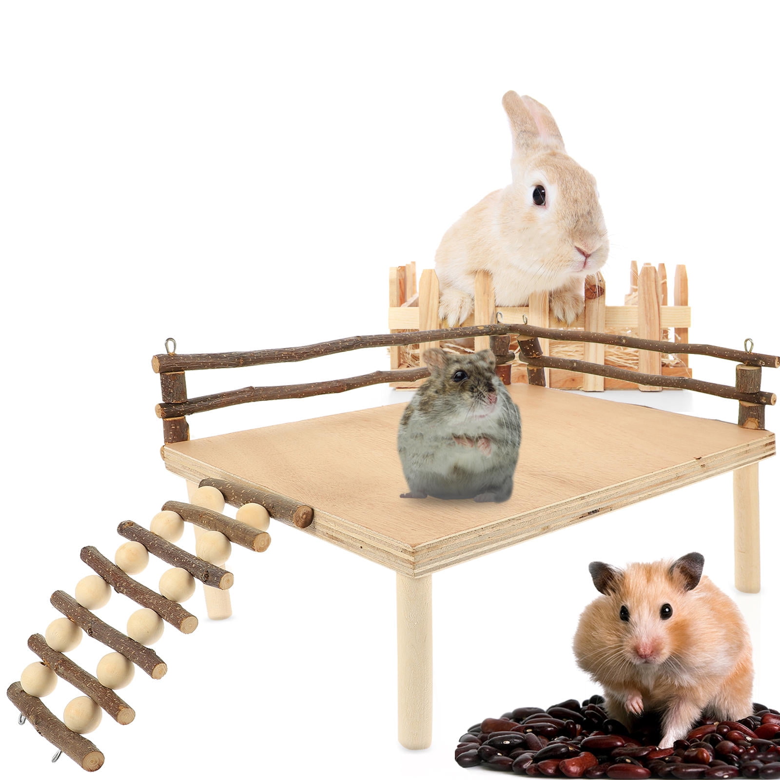 ADDHAT Small Animal Platform Toys Guinea Pigs Exercise 1 Set 11.8x7.9in ...