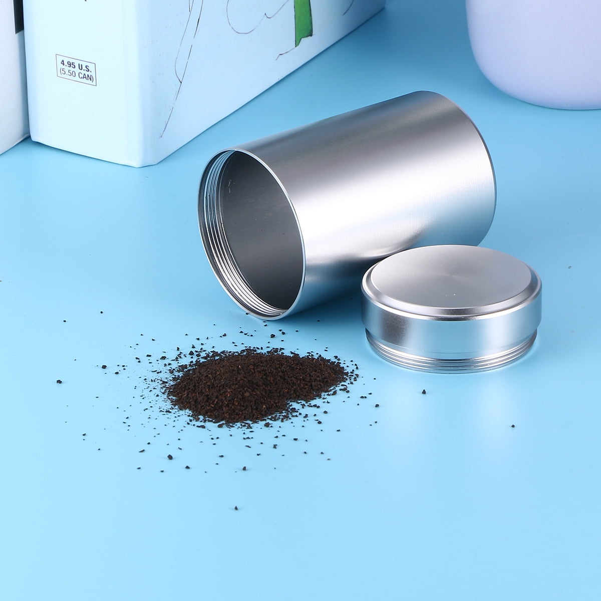 GOOHOCHY Portable Aluminum Tea Leaf Container for Storage Use Silver ...