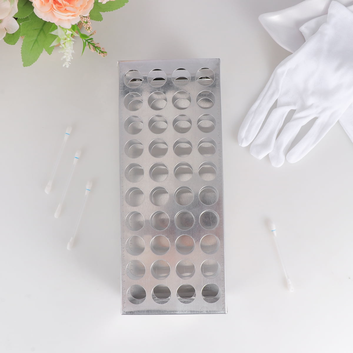 GOOHOCHY Portable Test Tube Rack Aluminum Blood Collection Tube Holder ...