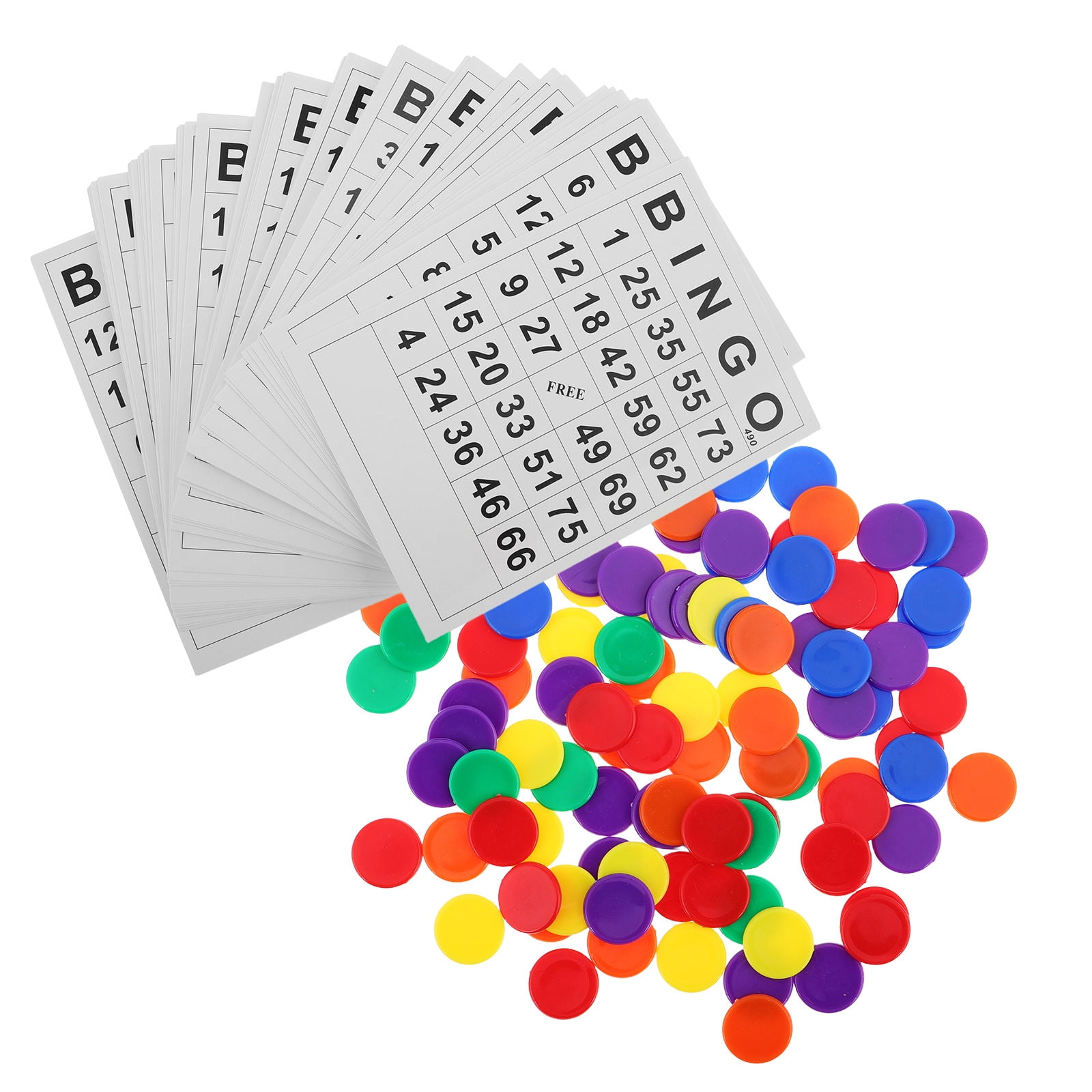 GOOHOCHY Professional Bingo Chips Set with Paper Bingo Cards for Family ...