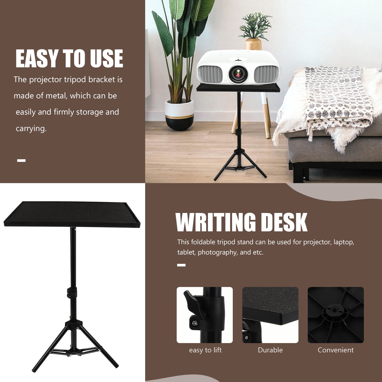 GOOHOCHY Projector Floor Stand Bracket Fine Craftsmanship Laptop Tripod ...