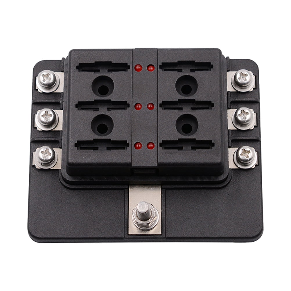 GOOHOCHY RV Car 6 Way Fuse Box Seat Screw Terminal into 6 out 12-32V ...