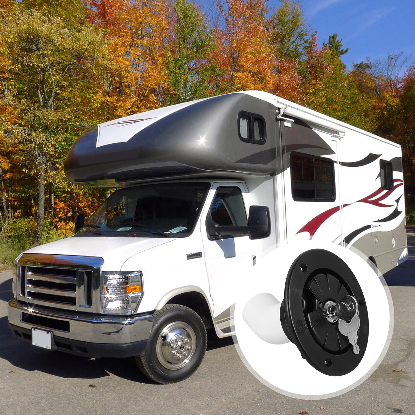 GOOHOCHY RV Water Filler Camping Camper Freshwater Inlet Cap Travel ...