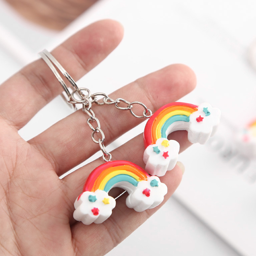 GOOHOCHY Rainbow Bridge Keychains Stylish Resin Key Holder with ...