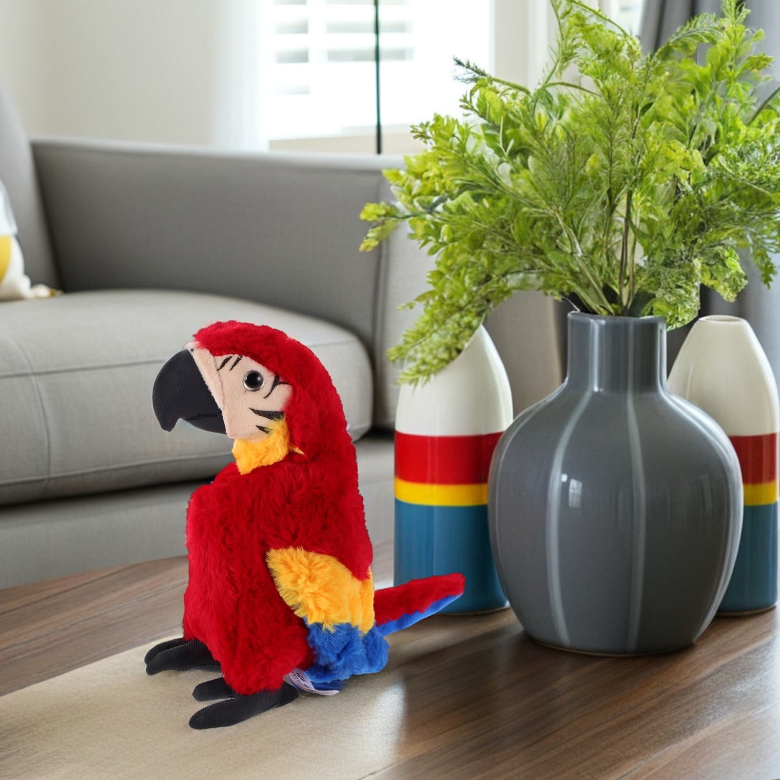 GOOHOCHY Realistic Bird Plush Toy Parrot Stuffed Animal Funny Parrot ...