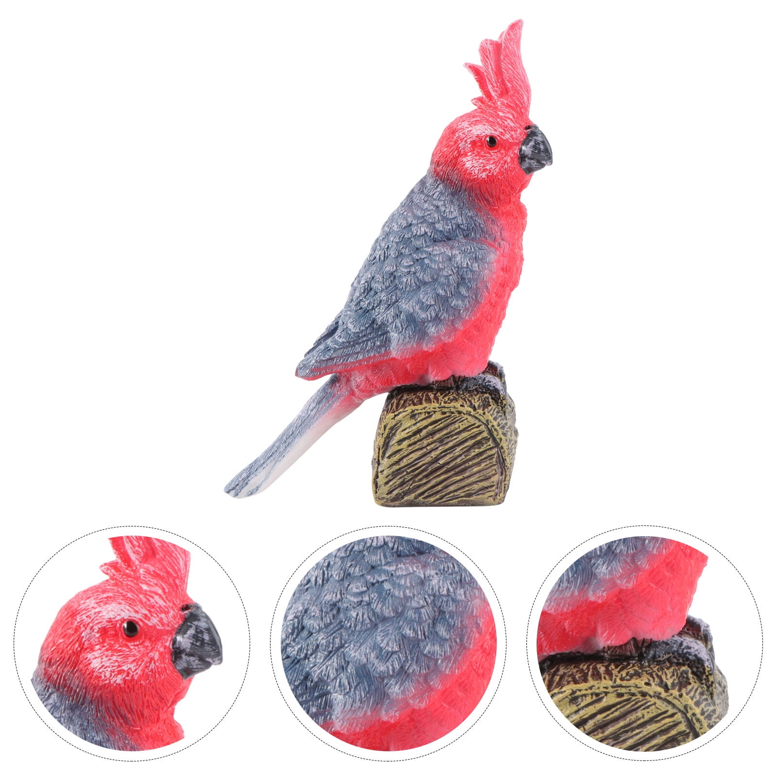 GOOHOCHY Red Fake Bird Model Toy for Kids Playing Plastic Educational ...