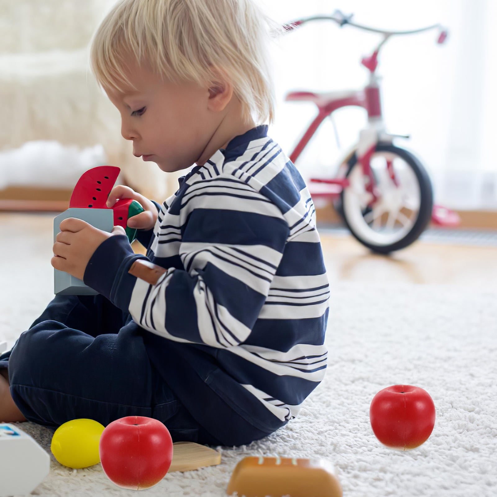 GOOHOCHY Red Plastic Fruit Shaker for Kids Realistic Apples Musical ...