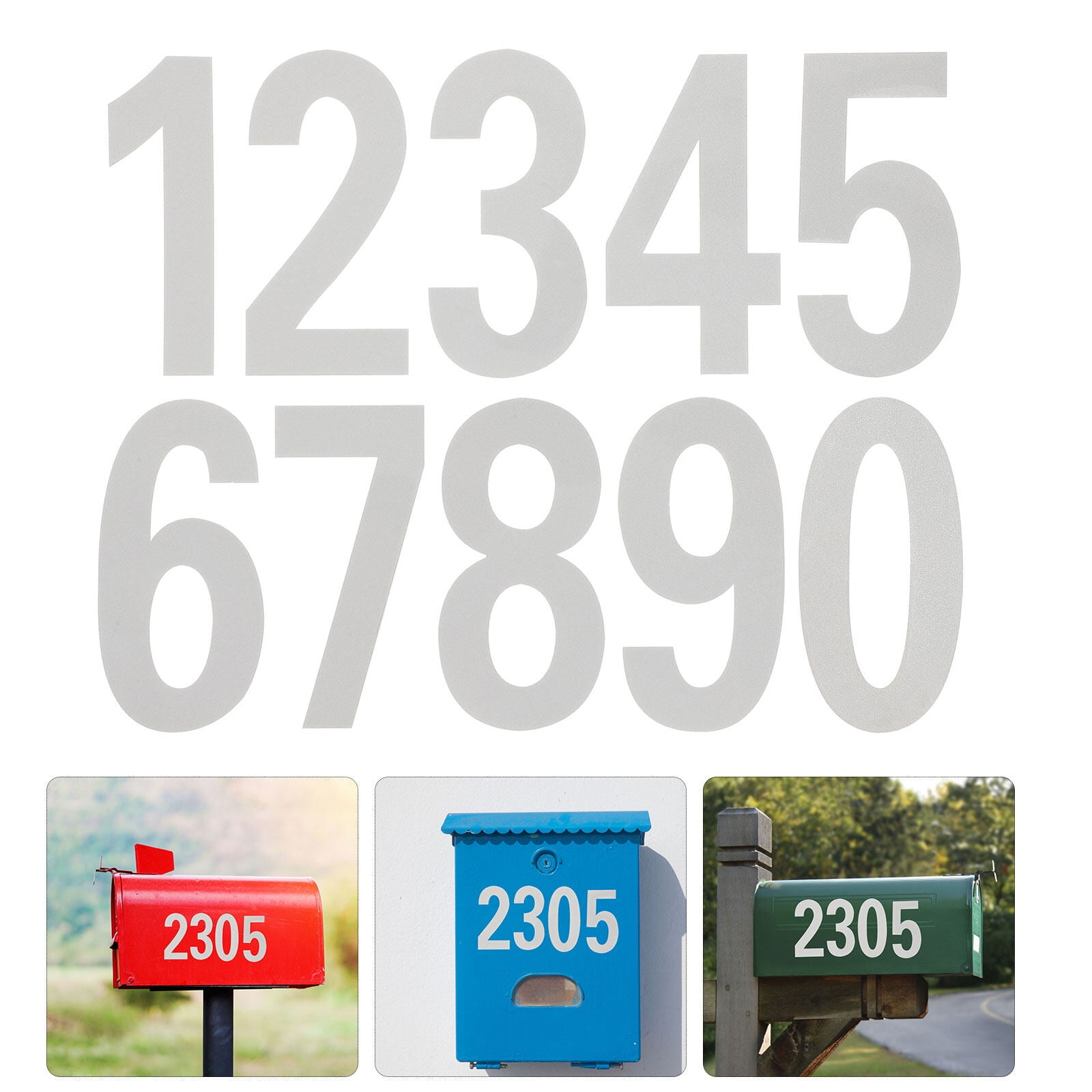 GOOHOCHY Reflective Mailbox Numbers Stickers SelfAdhesive Decals for ...