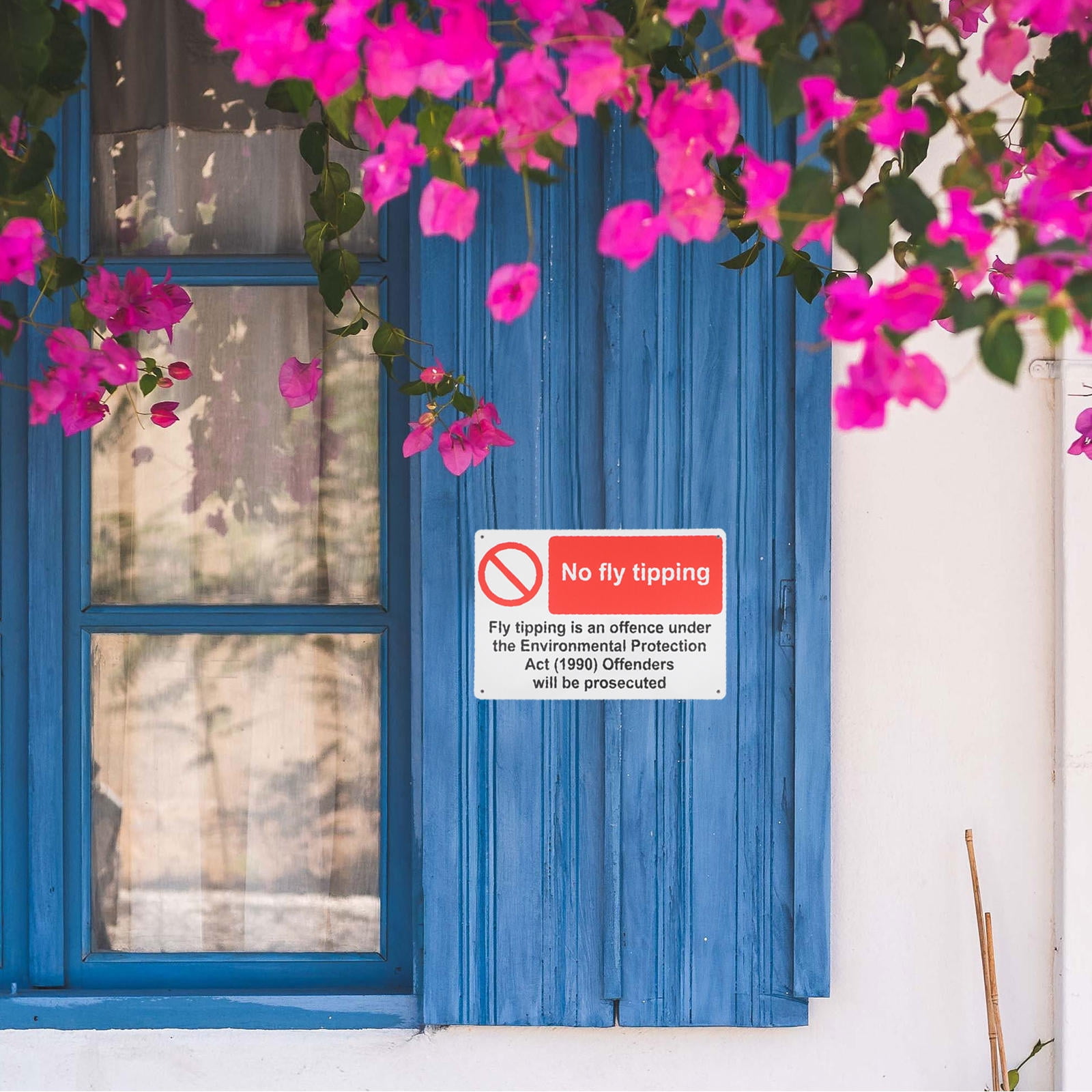 GOOHOCHY Replaceable No Littering Sign No Littering Warning Sign Wall ...