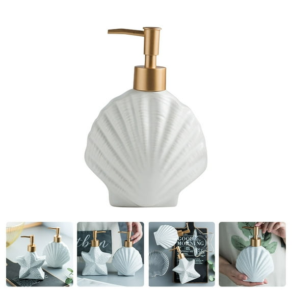 GOOHOCHY Reusable Shower Shampoo Dispenser Bottled Shell Shape Pump ...
