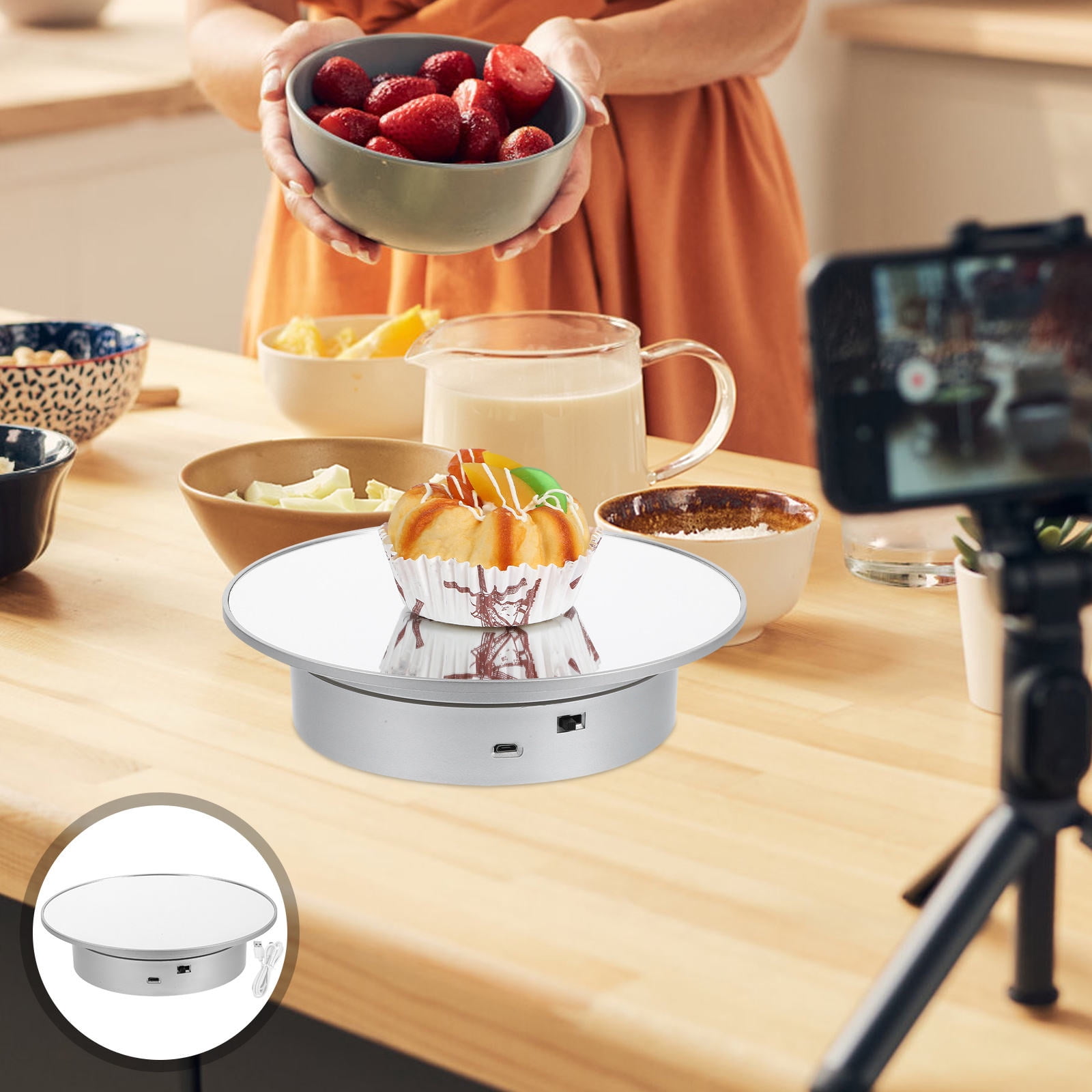 GOOHOCHY Rotating Display Base Turntable Display Stand Rotating ...