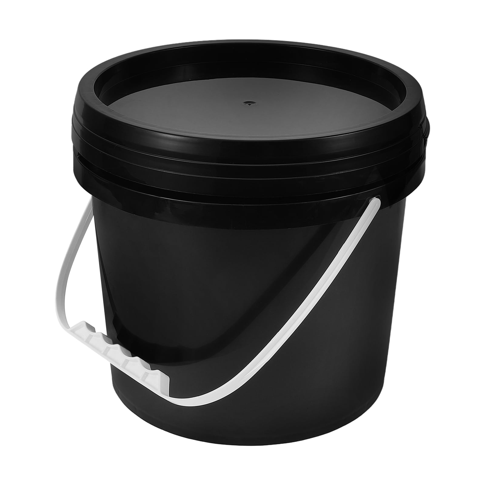 GOOHOCHY Round Black Bucket with Lid for Storage Featuring Ergonomic ...