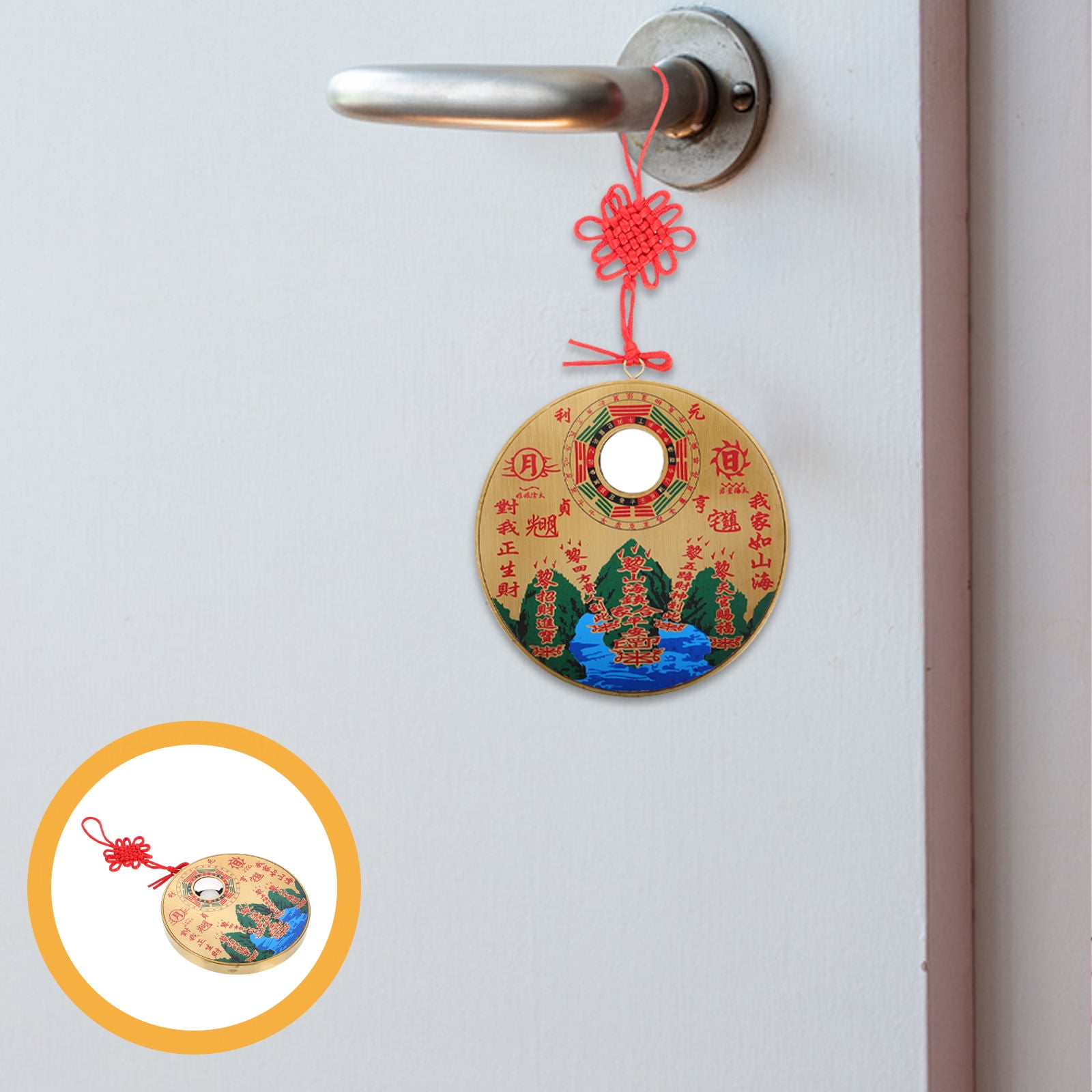 GOOHOCHY Round Brass Feng Shui Bagua Mirror Traditional Chinese Home ...