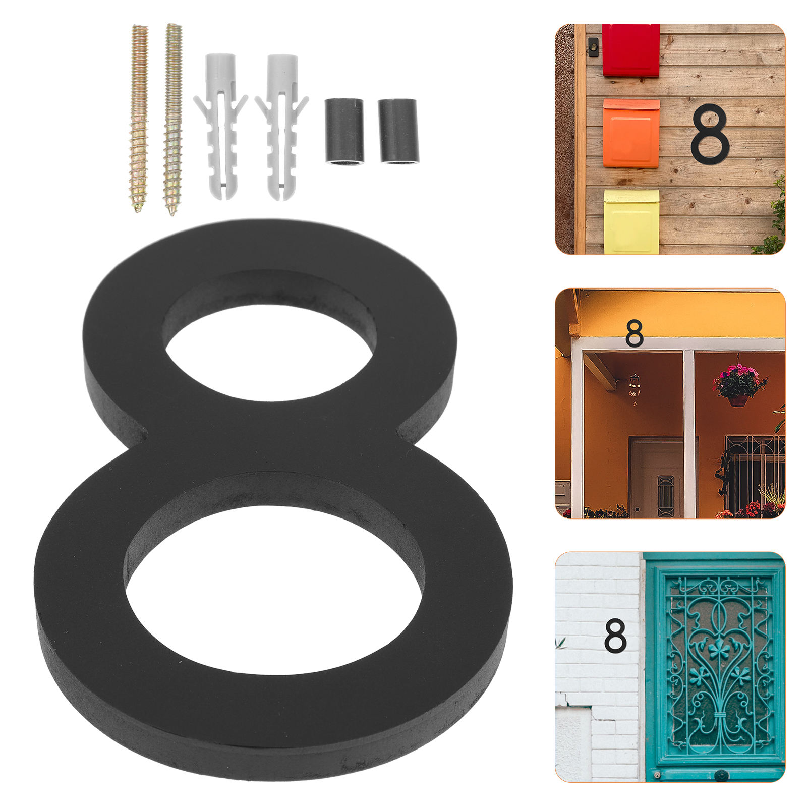 GOOHOCHY Rustic Decor 3d Number Decals House Numbers for outside Black ...