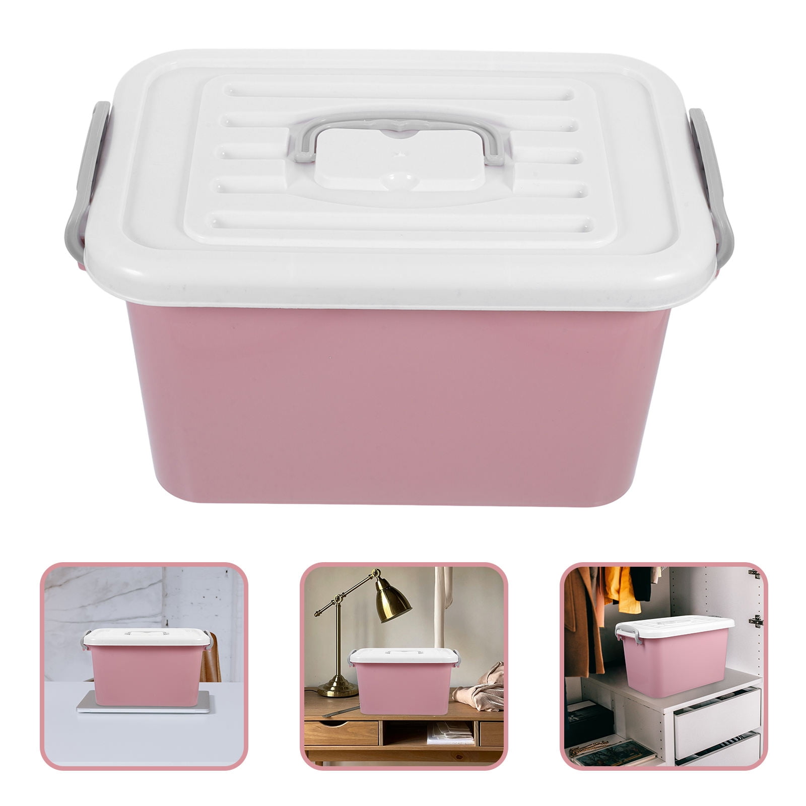 GOOHOCHY Plastic Sewing Box with Lid, Stackable Storage Container and ...