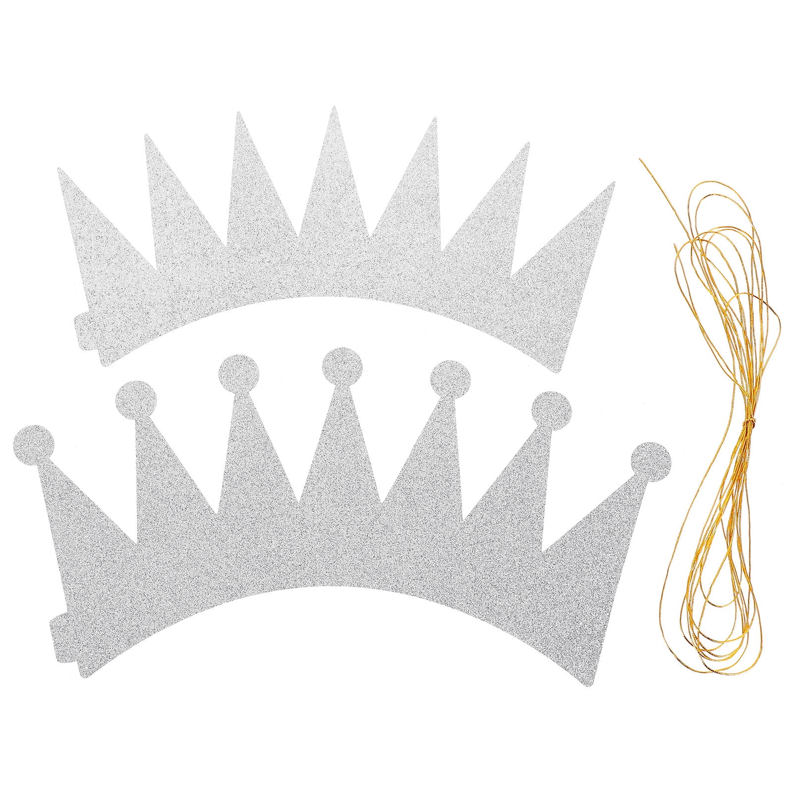 GOOHOCHY Silver Glitter Birthday Crown Hats 6PCS Mini Prince Crowns for ...