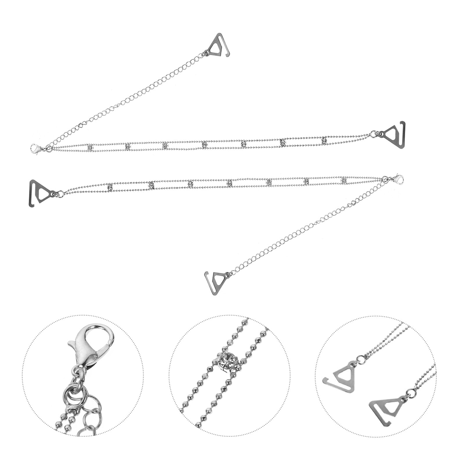 GOOHOCHY Adjustable Rhinestone Bra Strap Holders for Women, Stylish and ...